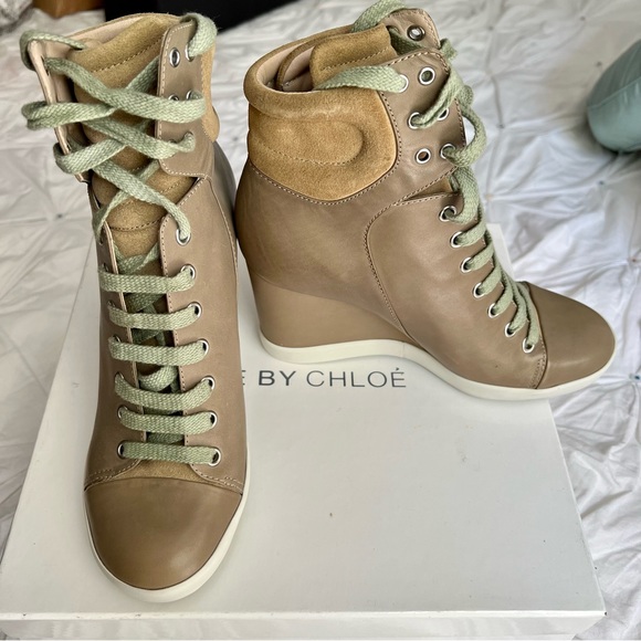 See By Chloe | Shoes | See By Chloe Hightop Wedge Sneakers Ankle Boots ...